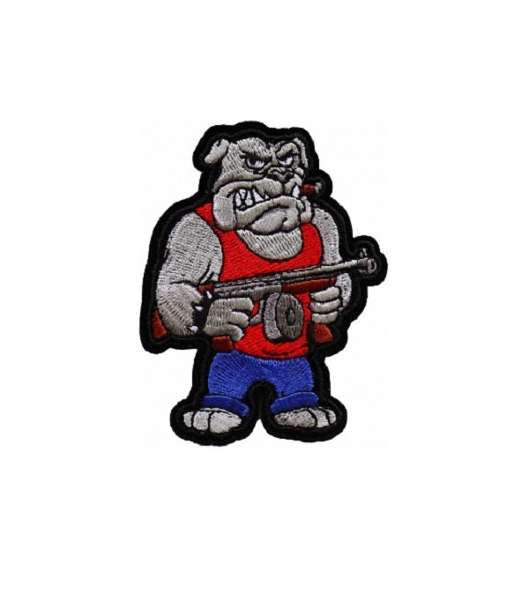 Choose Size BULLDOG With Machine Gun 3 or 4 Iron on Patch - Etsy