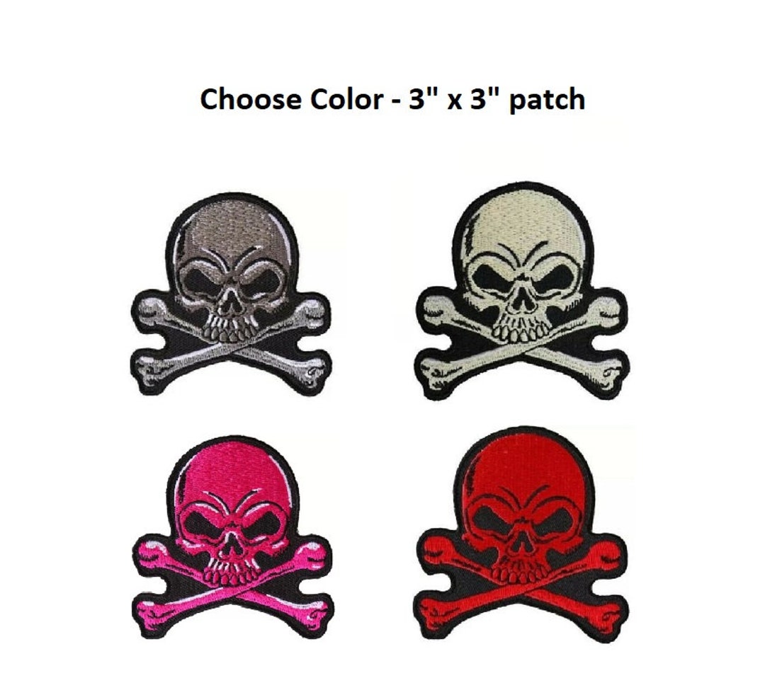 Choose Color Skull & Crossbones 3" X 3" Iron on Patch - Etsy