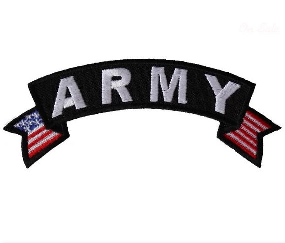 ARMY With American Flag 4 X 1.5 Iron on Top Rocker | Etsy