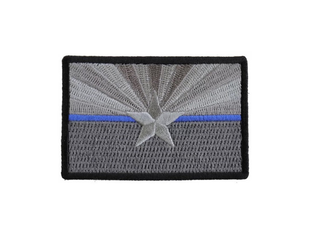 Thin Blue Line ARIZONA STATE FLAG 3" X 2" Iron on Patch (5888) Police ...