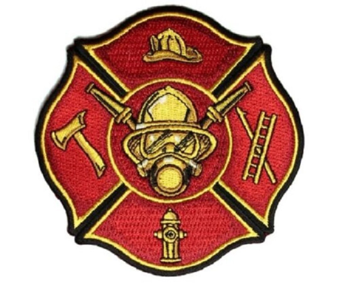 FIRE DEPARTMENT Ax Ladder Hydrant 4" X 4" Iron on Patch (4845 ...