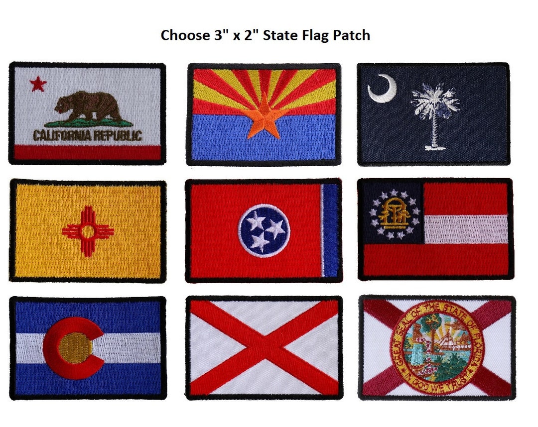 Choose US STATE FLAG 3" X 2" Iron on Embroidered Patch (P6) Florida ...