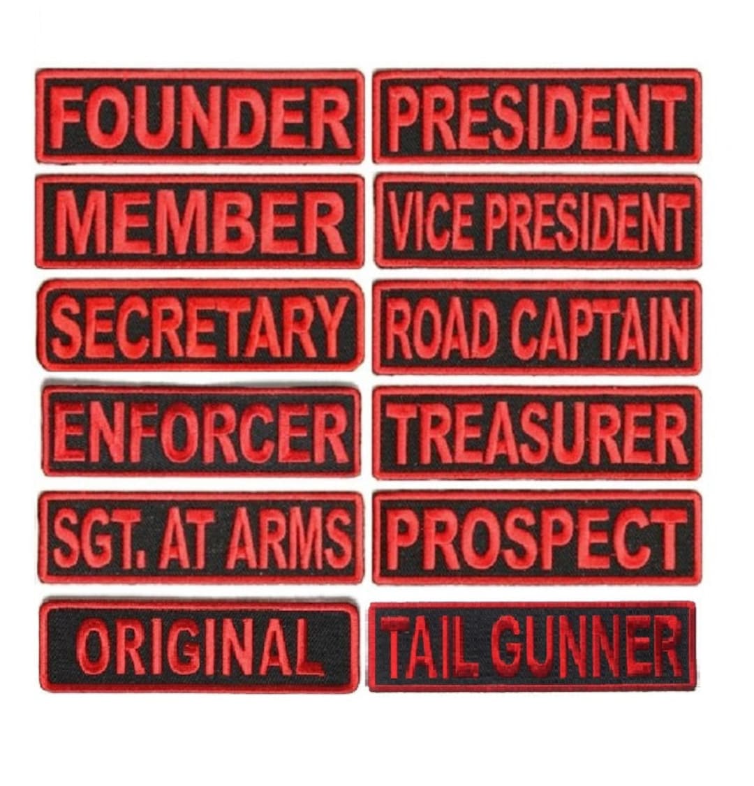 Choose Rank RED ON BLACK 3.5" X 1" Riding Club Rank Iron on Patches ...