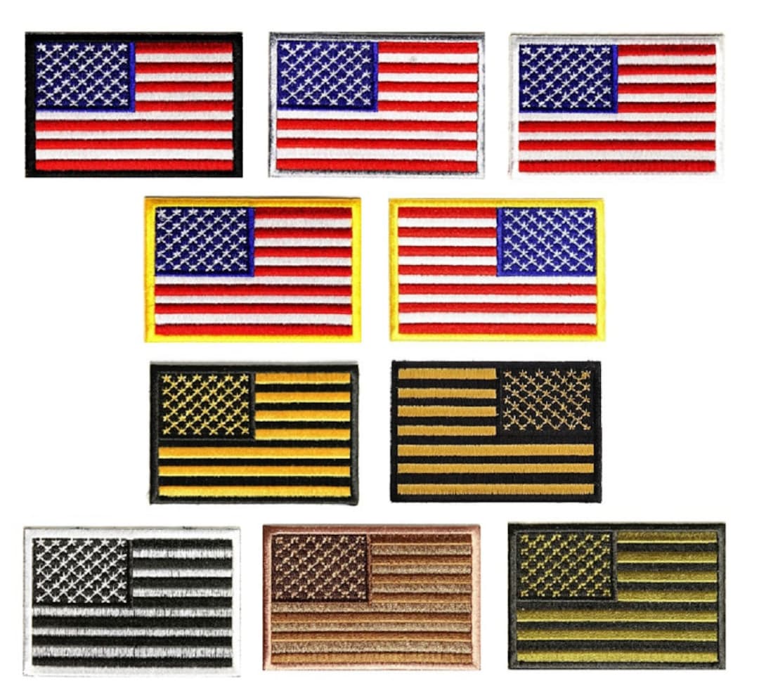 Choose Color American Flag 3" X 2" Iron on Patches Great for Vests ...