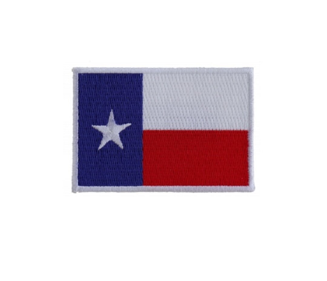 Large 5" X 3.5" White Border TEXAS FLAG Iron on Patch (7033) (C78) - Etsy