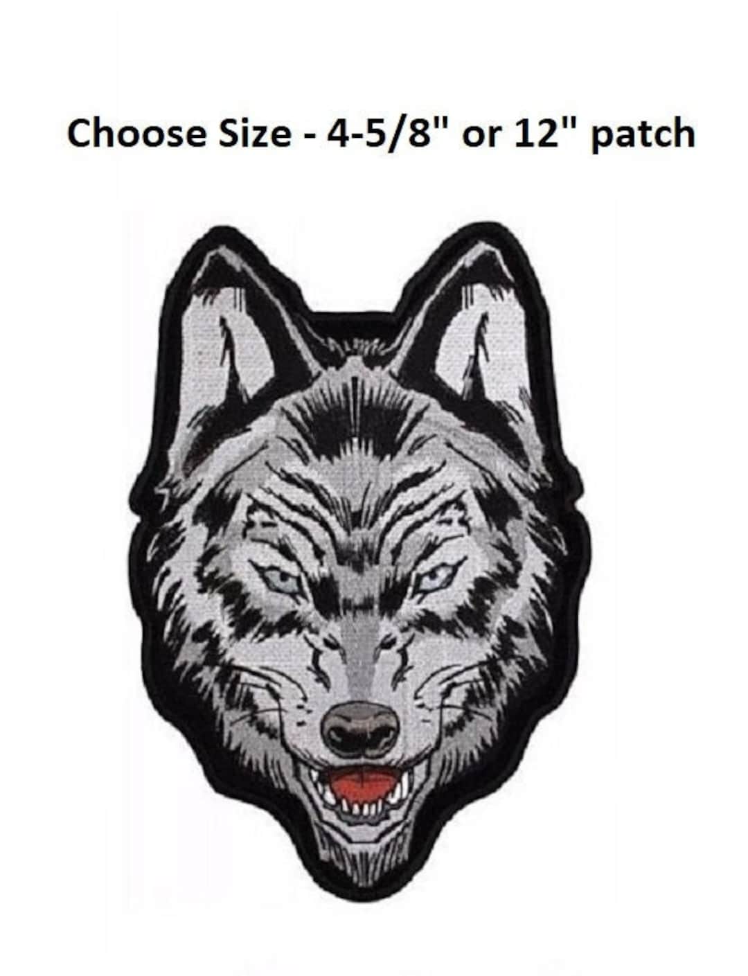 Choose Size WOLF HEAD 4-5/8" or 12" Iron on Back Patch - Etsy
