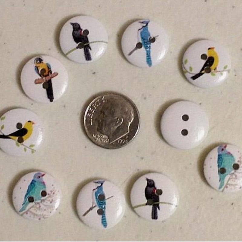 Bird Sewing Buttons - Etsy