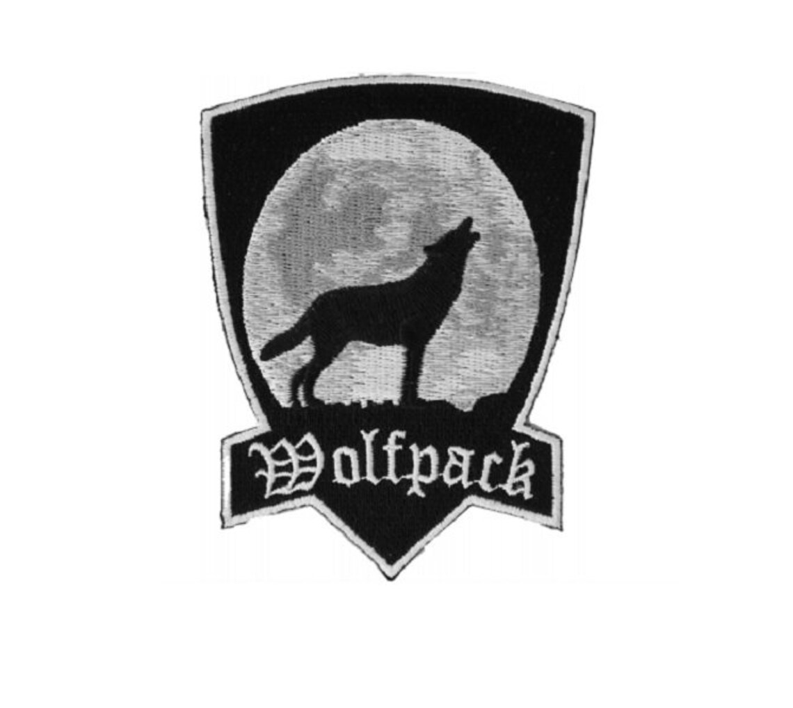 WOLFPACK Howling Wolf Moon 4" X 3" Iron on Patch (J20) Veteran Choose ...
