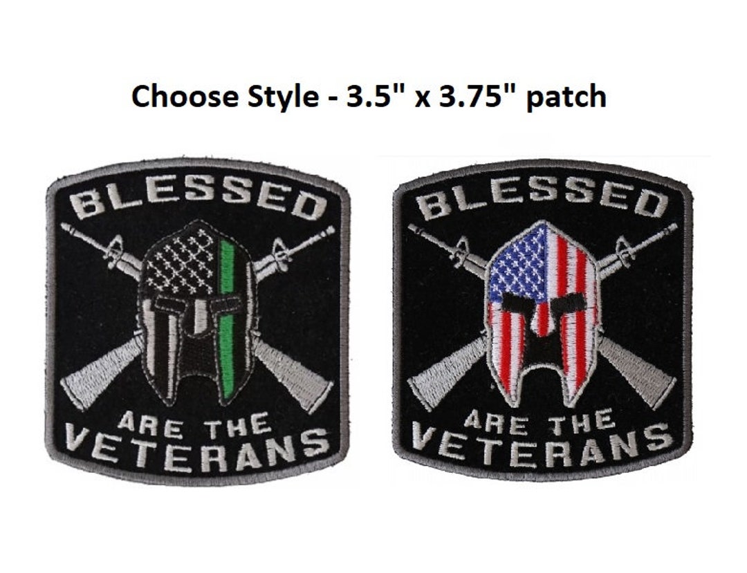 Choose Style BLESSED Are the VETERANS Spartan Helmet 3.5" X 3.75" Iron ...