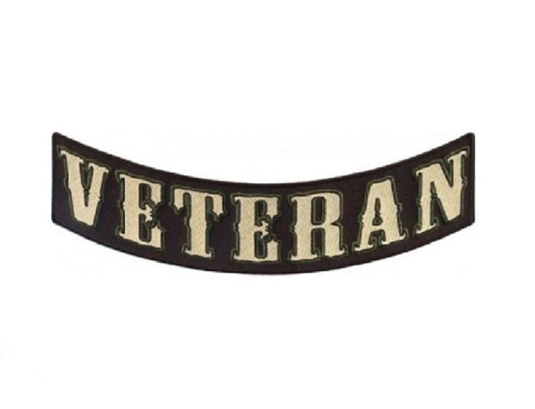 VETERAN 12" X 2.5" Large LOWER ROCKER Iron on Back Patch (L37) - Etsy