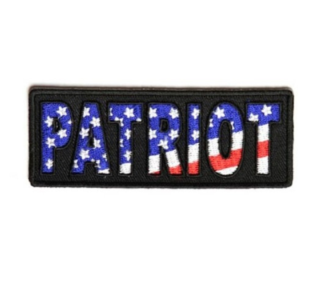 PATRIOT AMERICAN FLAG Motif 4" X 1.5" Iron on Patch (4759) (F12) - Etsy