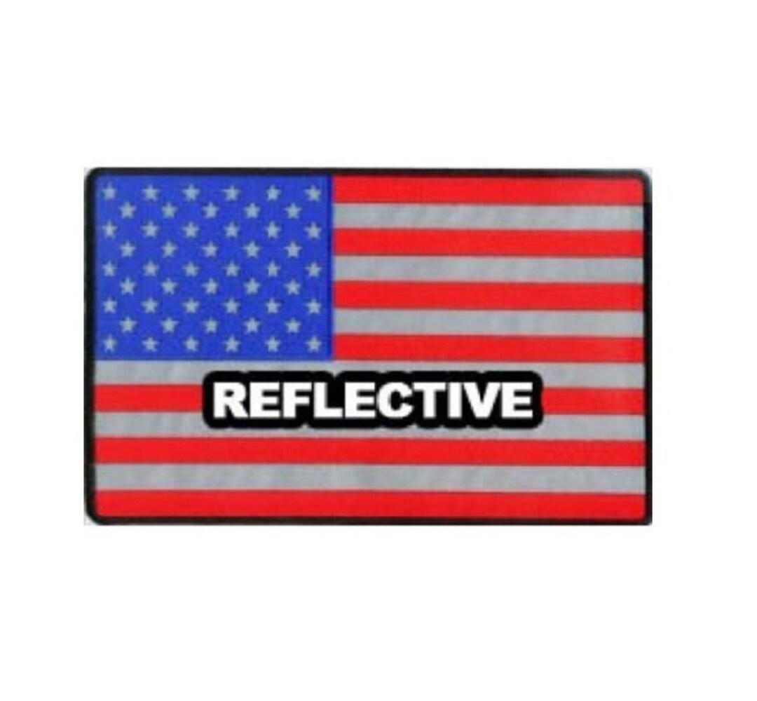 Large 10" X 6.25" REFLECTIVE AMERICAN FLAG Iron on Back Patch (B28) - Etsy