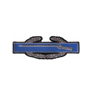 Blue COMBAT INFANTRYMAN Badge 4" X 1.5" Iron on Patch (4244) Military ...