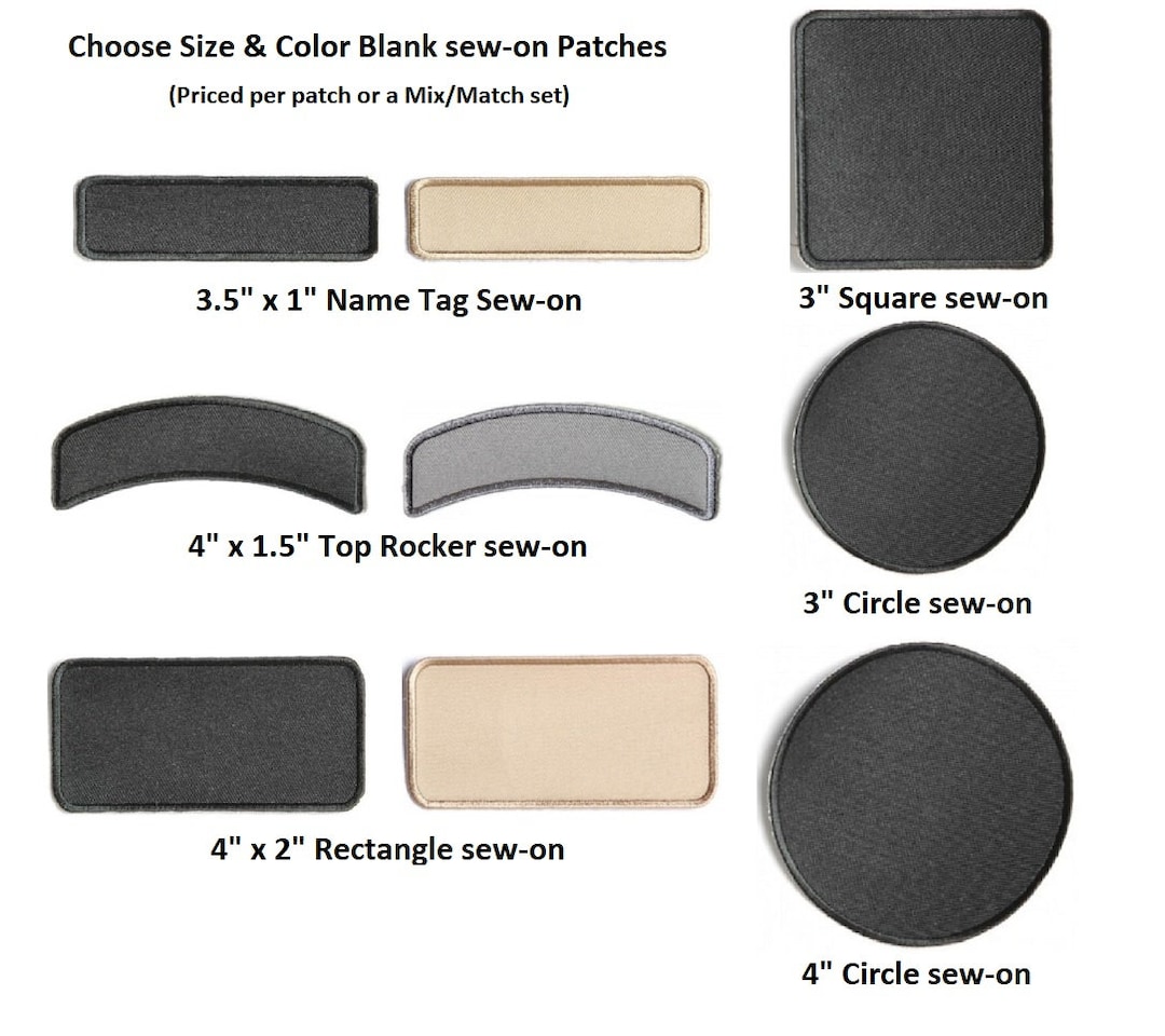 Choose Style/color Blank Sew-on Only Patches. Make Your Own Patches We ...