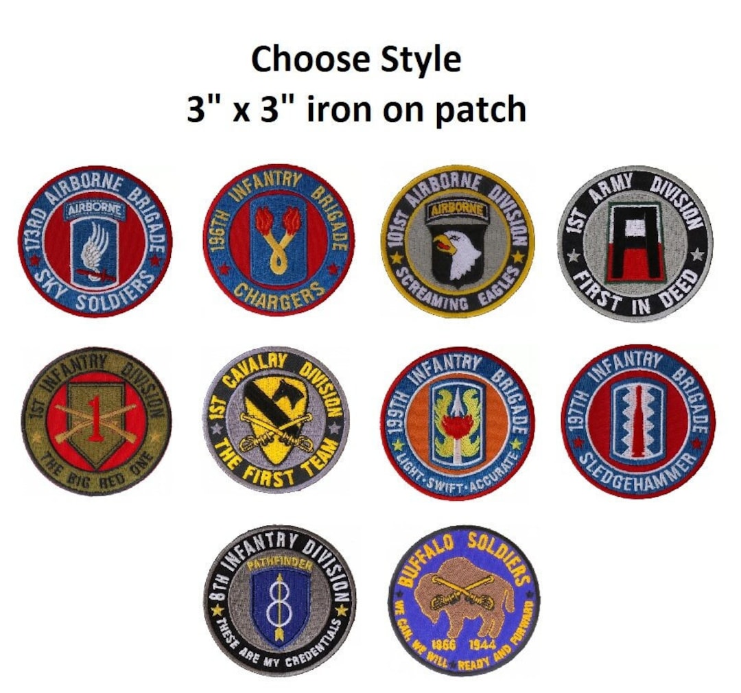 Choose ARMY DIVISION Military Iron on 3" Patch Veteran 1st Infantry ...