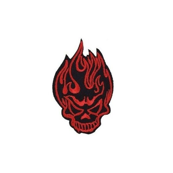 Flaming Skull Patch - Etsy
