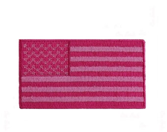 AMERICAN FLAG PATCH Pink Embroidered Iron-on Applique - Etsy