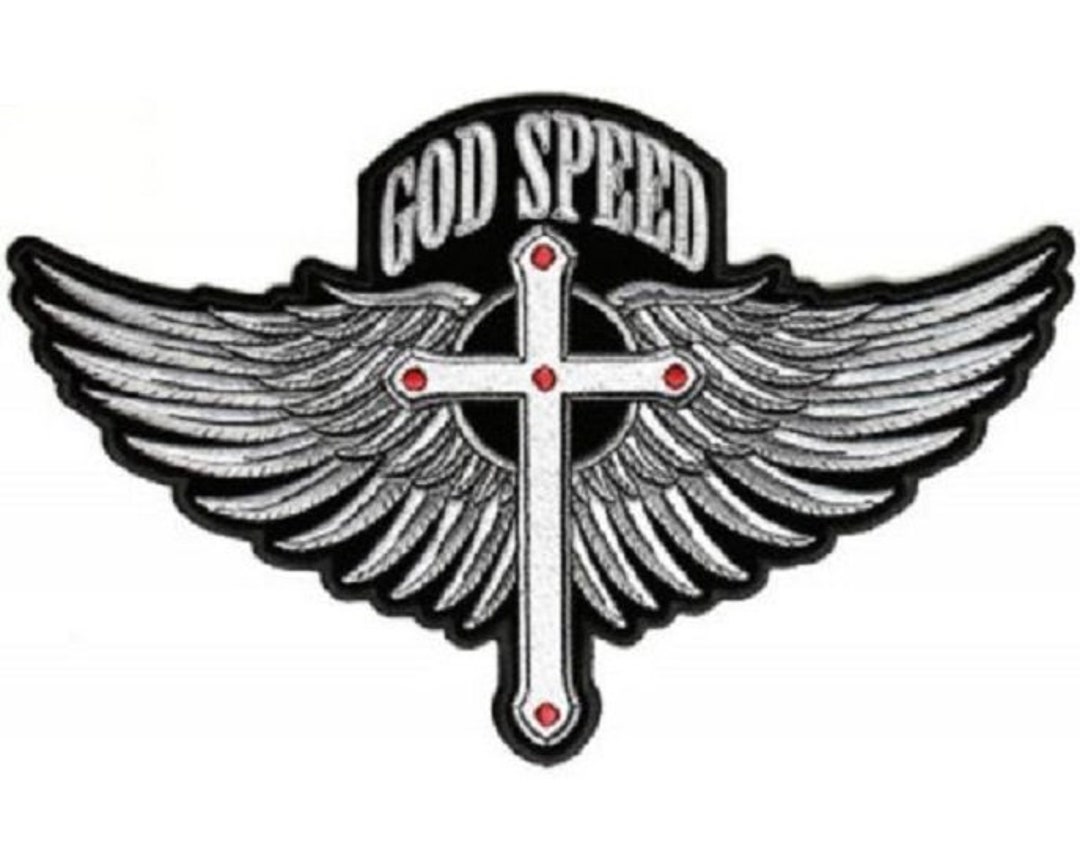 Choose Size GOD SPEED Cross 6" or 10.5" Iron on Back Patch (3282) - Etsy