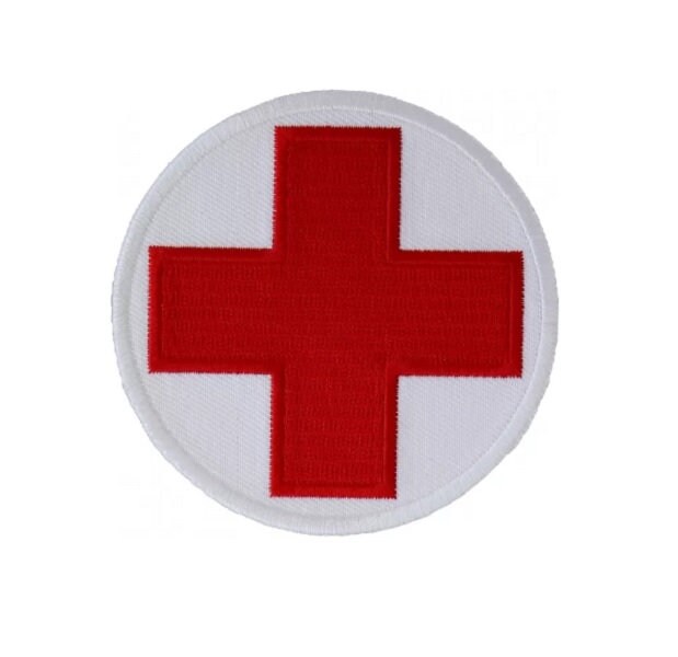 Red Cross Round Patch - Etsy