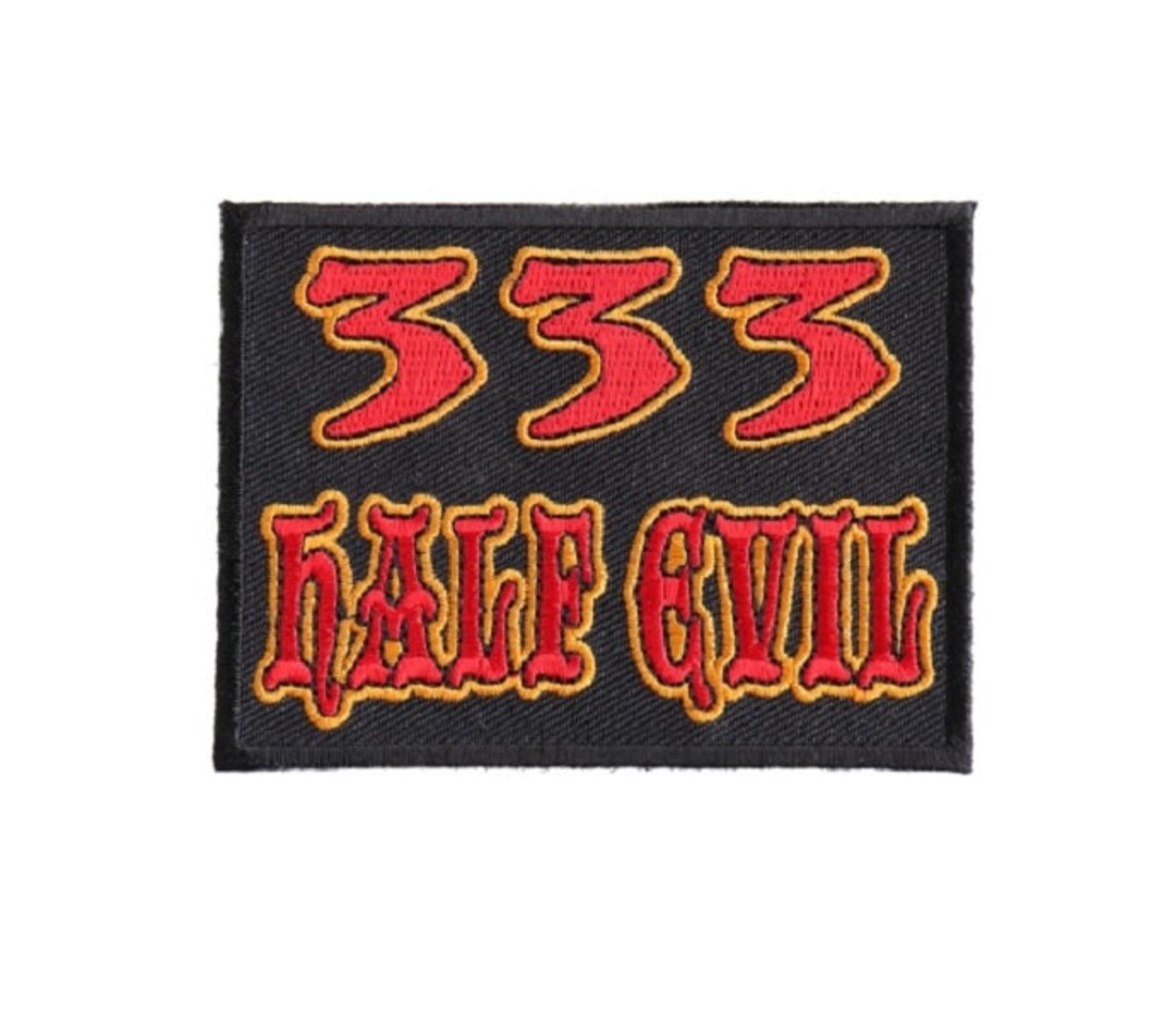 Funny 333 HALF EVIL 3-1/2" X 2-5/8" Iron on Patch (2624) (KK) - Etsy