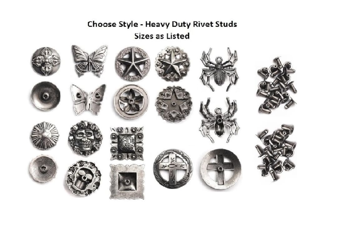 CHOOSE STYLE Pack of 5 Metal Rivet Studs for Crafts, Belts, Purses ...
