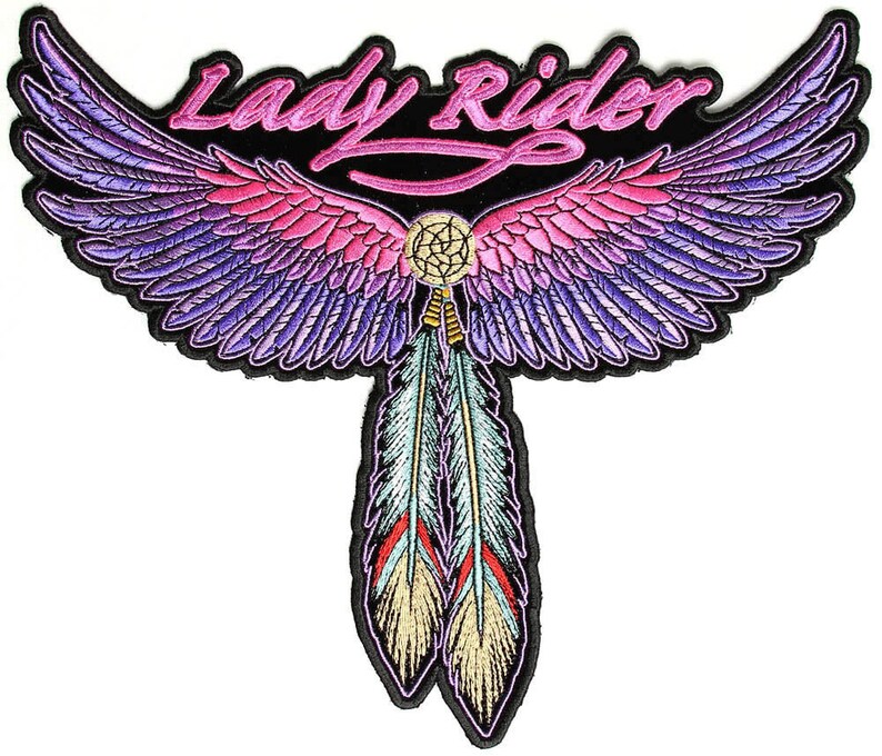 Lady Rider WINGS FEATHER 4.25 X 3.75 Iron on Patch - Etsy