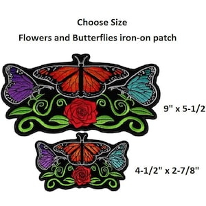 Choose Size BUTTERFLIES and Rose Flower 4-1/2 or 9 - Etsy