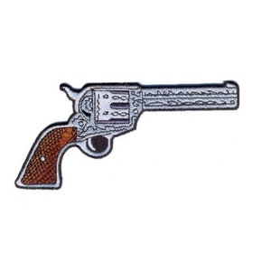Choose Style GUN REVOLVER Facing Left, Right, or Both 5" X 2.5" Iron on ...
