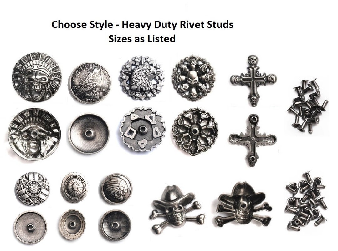 CHOOSE STYLE Pack of 5 Metal Rivet Studs for Crafts, Belts, Purses ...