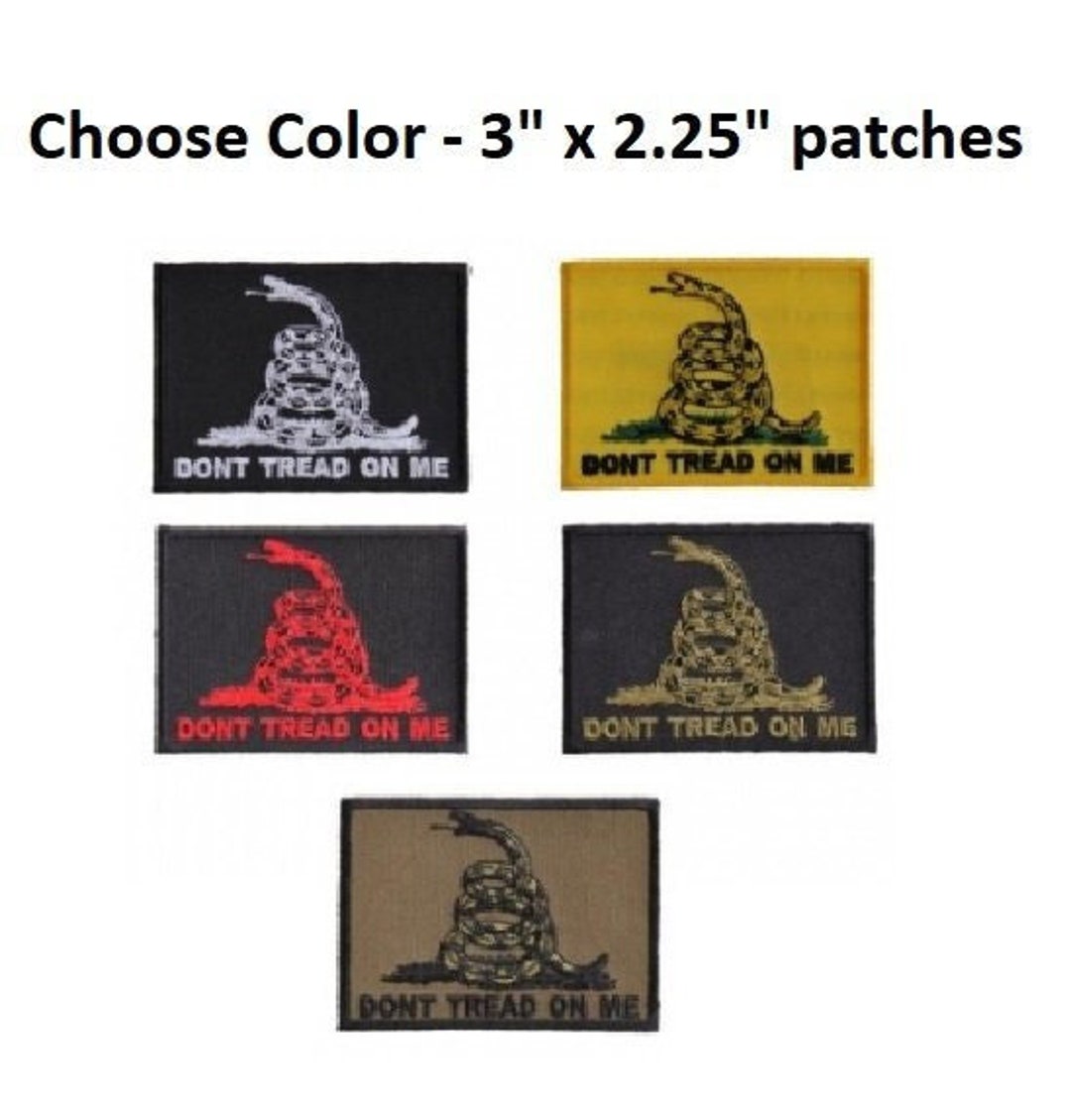 Gadsden Flag Don't Tread on Me 3" X 2.25" Iron on Patch (P5) Choose ...