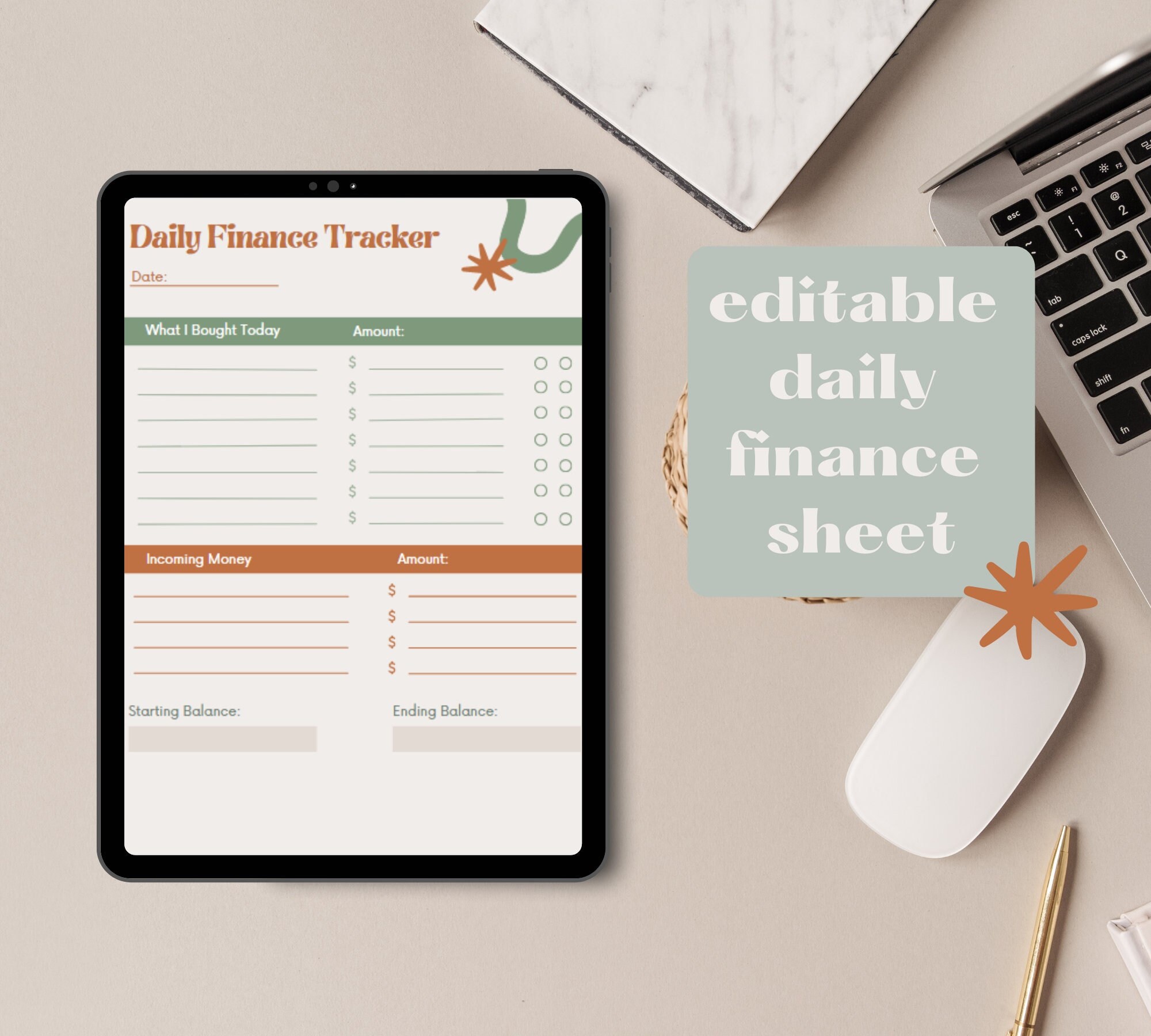 Digital Finance Tracker Sheet, Downloadable Budget Planner, Daily and ...
