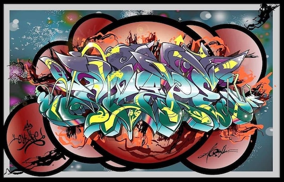 Digital Graffiti Logo Design Print Designs - Etsy