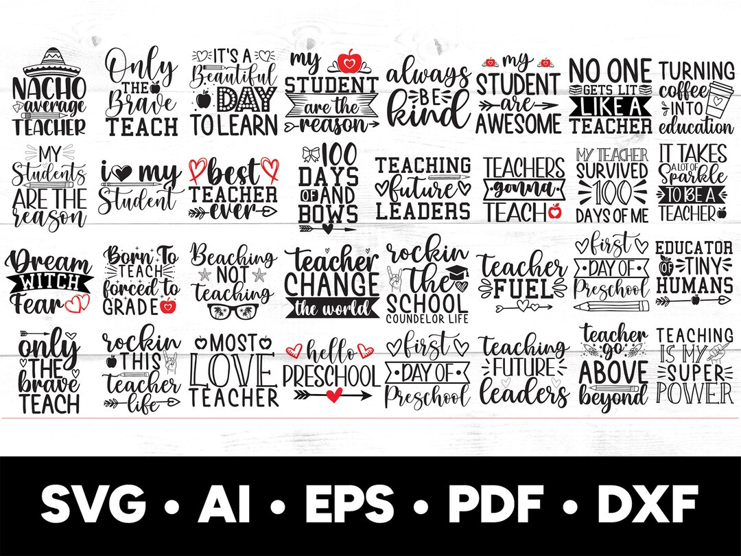 Teacher SVG Bundle, 30+ Designs | Teacher Appreciation Svg, Digital Art ...