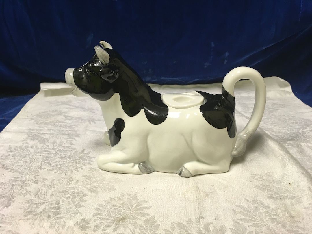 Vintage. Otagiri Ceramic Holstein Cow Teapot With Lid. - Etsy