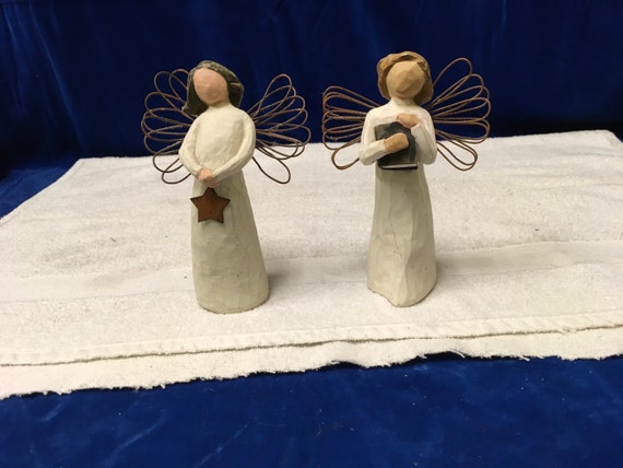 2 Vintage Willow Tree Angel Figurines 2000 - Etsy
