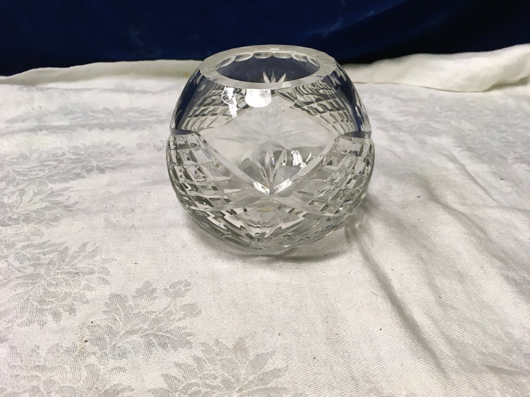 Vintage Crystal Legends by Godinger Ball Vase - Etsy