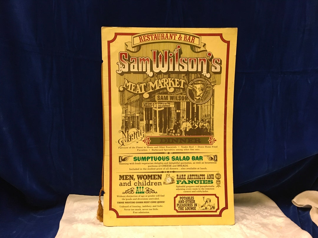 Vintage Sam Wilsons Meat Market Restaurant and Bar Menu - Etsy
