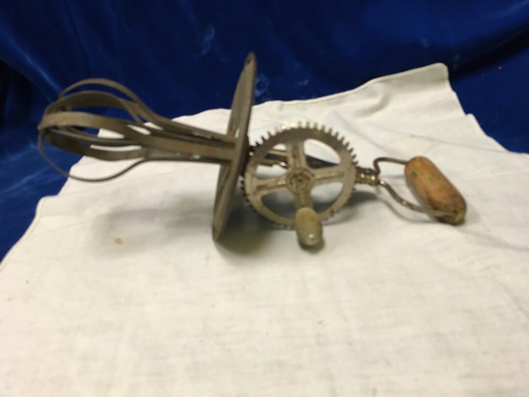 Antique Hand Mixer With Wood Handle. - Etsy