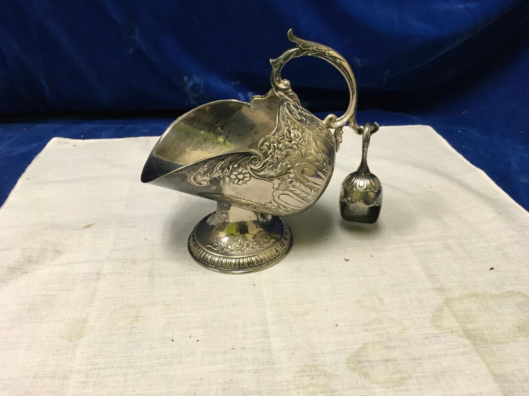 Vintage Silver Plate Sugar Scuttle and Small Scoop - E.P. Zinc - 1960’s ...
