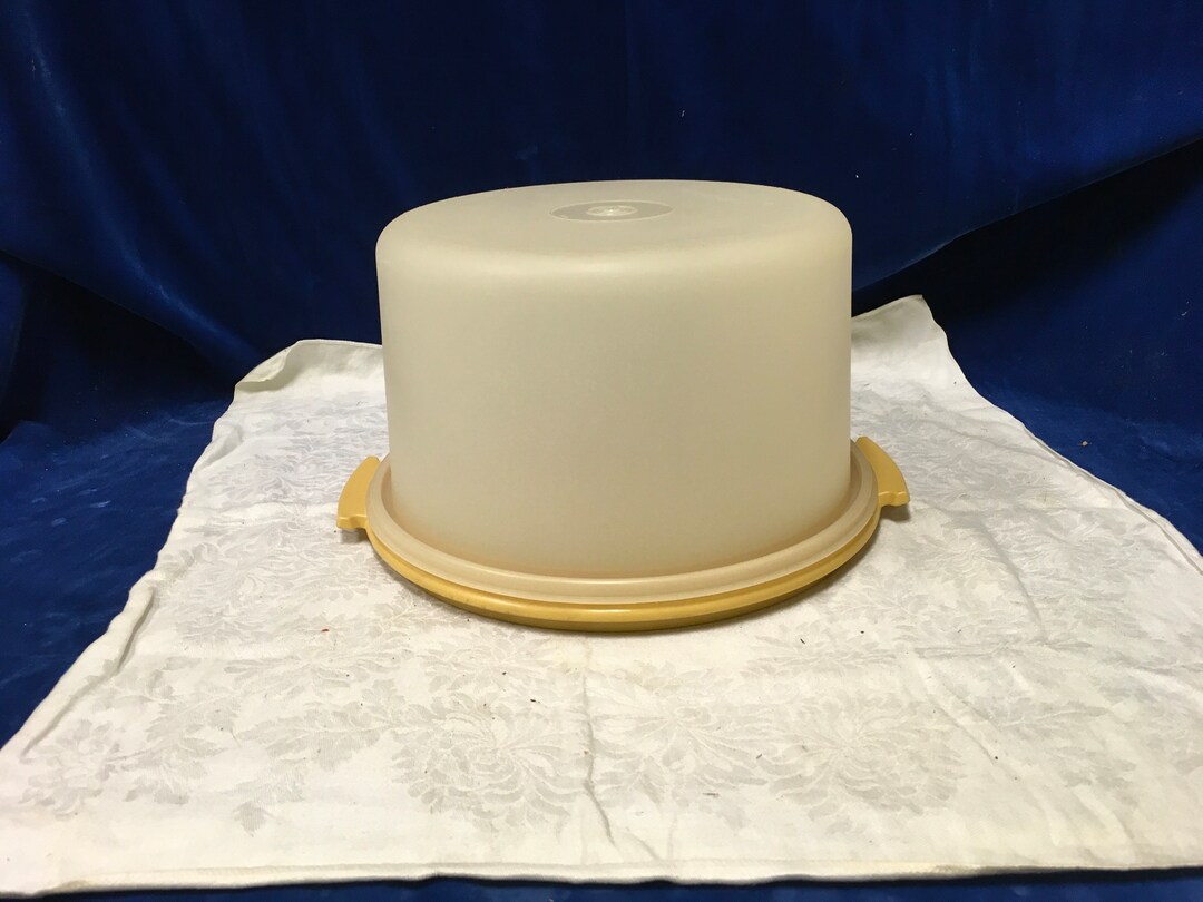 Vintage Tupperware Cake Plate and Lid Harvest Gold. - Etsy