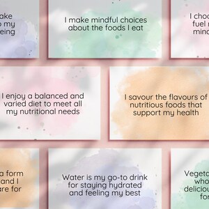 Printable Healthy Eating Affirmation Cards | Instant Download PDF ...