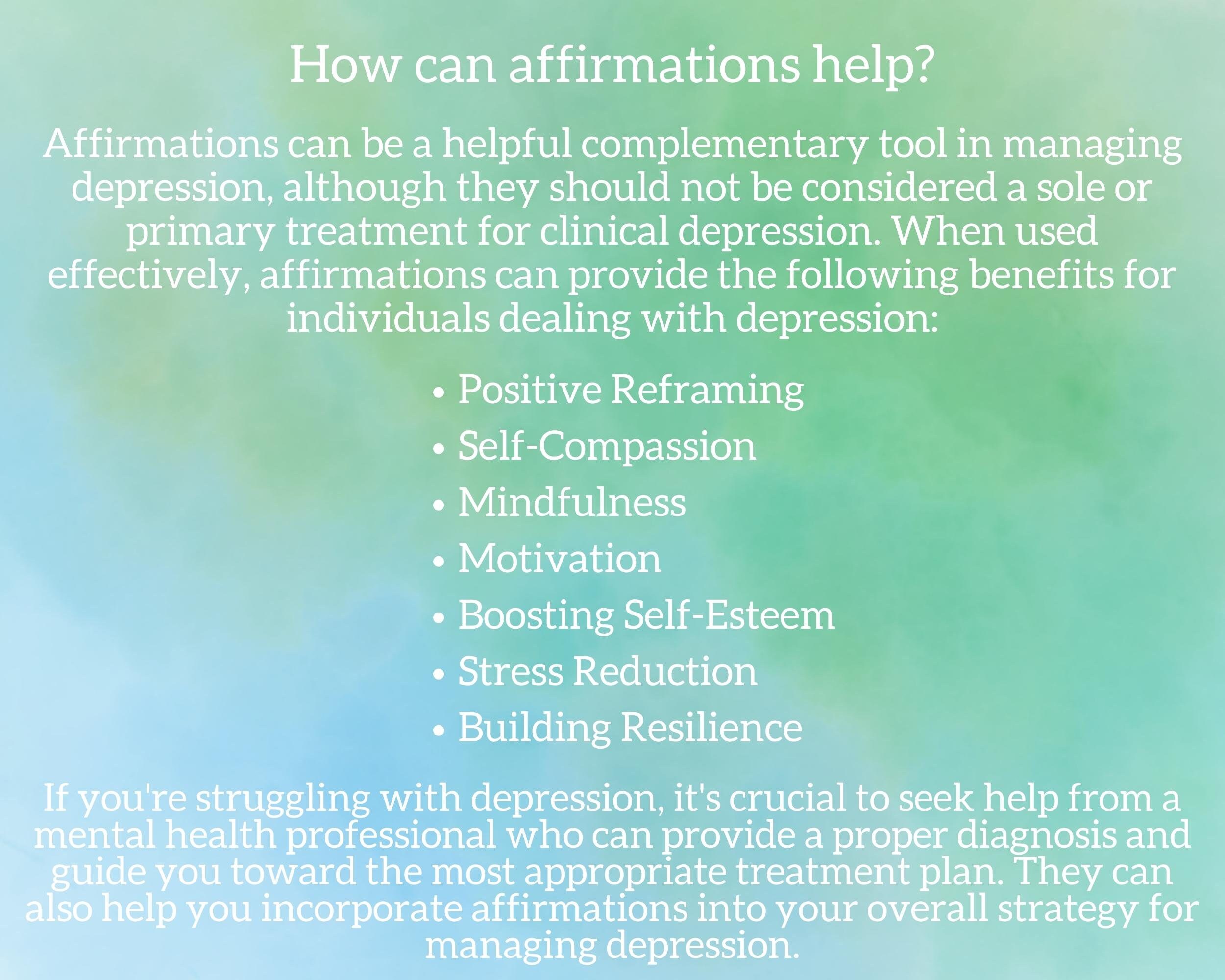 Positive Affirmation Cards for Depression Instant Download - Etsy