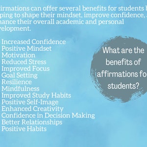 Student Affirmation Cards | Instant Download | Print at Home | School ...