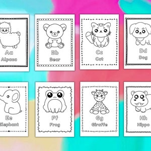 A-Z Animal Printable Colouring Pages for Kids. Educational Colouring ...