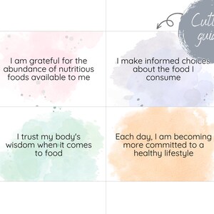 Printable Healthy Eating Affirmation Cards | Instant Download PDF ...