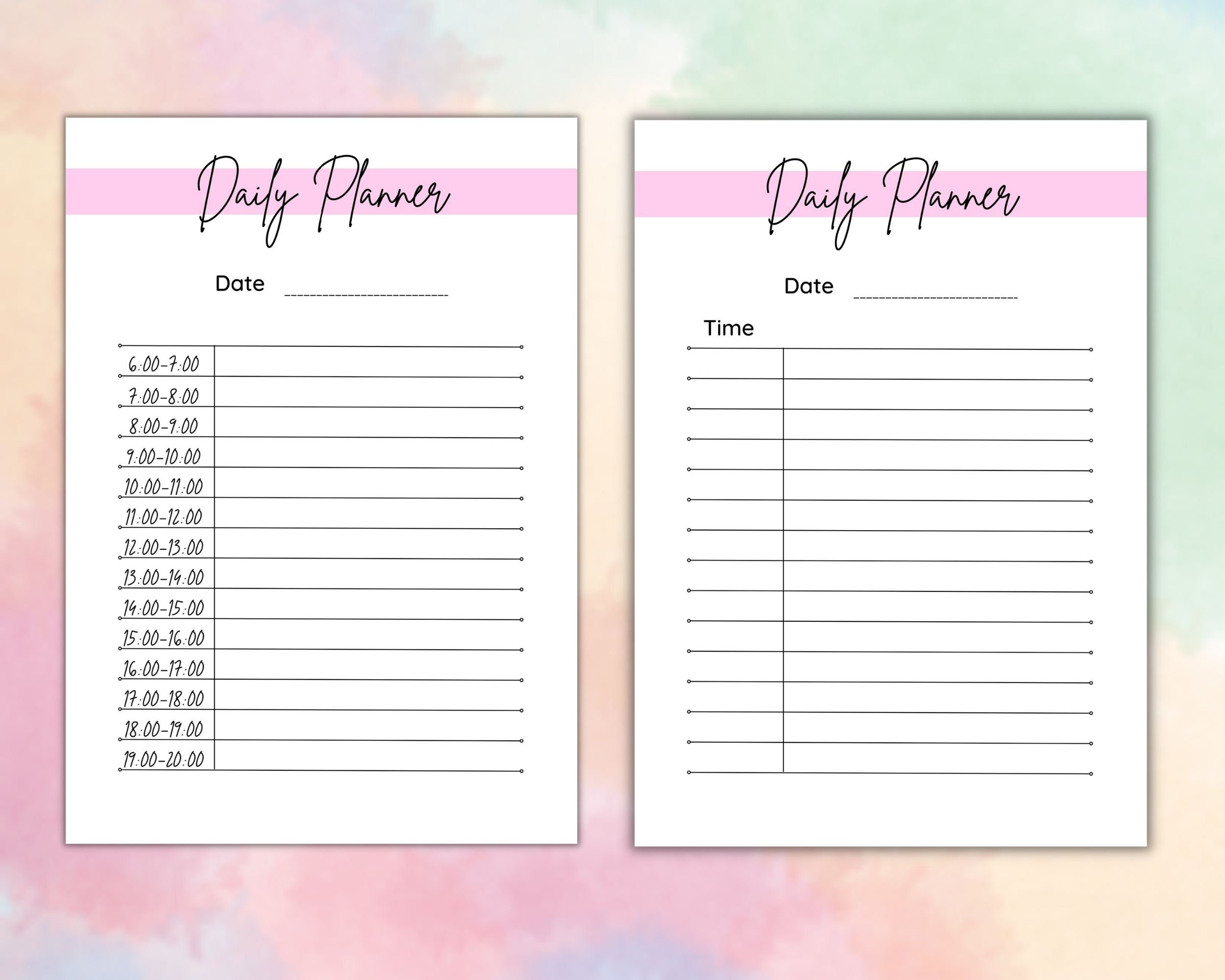 Digital|printable Daily Planner, Instant Download, Daily Schedule ...
