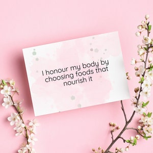 Printable Healthy Eating Affirmation Cards | Instant Download PDF ...