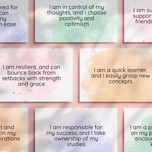 Student Affirmation Cards | Instant Download | Print at Home | School ...