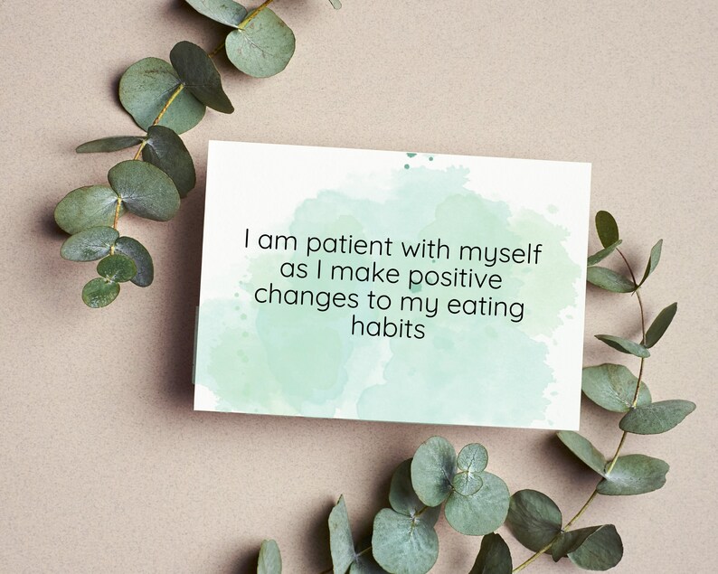 Printable Healthy Eating Affirmation Cards | Instant Download PDF ...