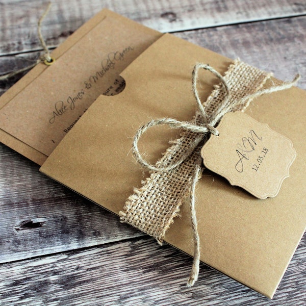 Kraft Wedding Invite - Etsy UK